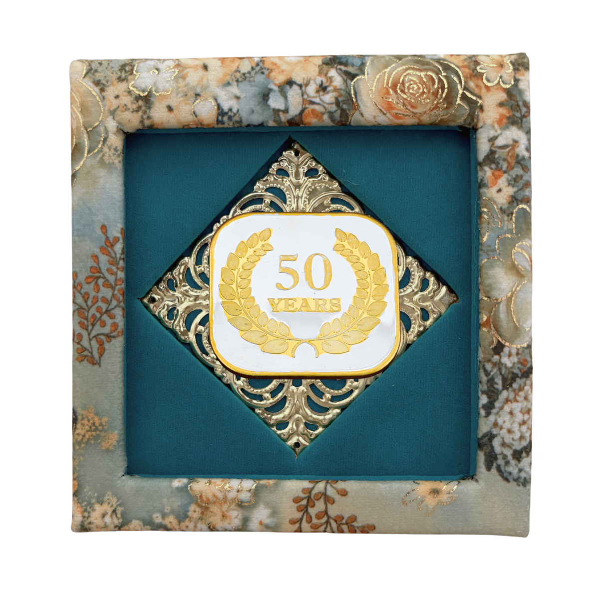 999 Pure silver 50 Grams 50th Anniversary Silver coin in a Frame + Vel