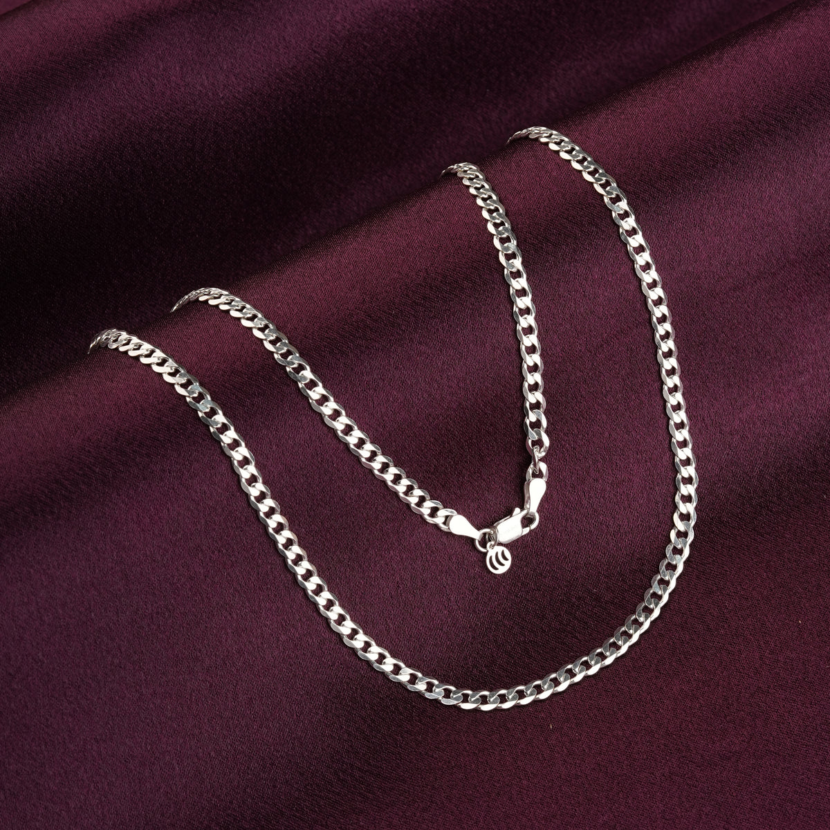 Pure silver curb chain for men 22 inches